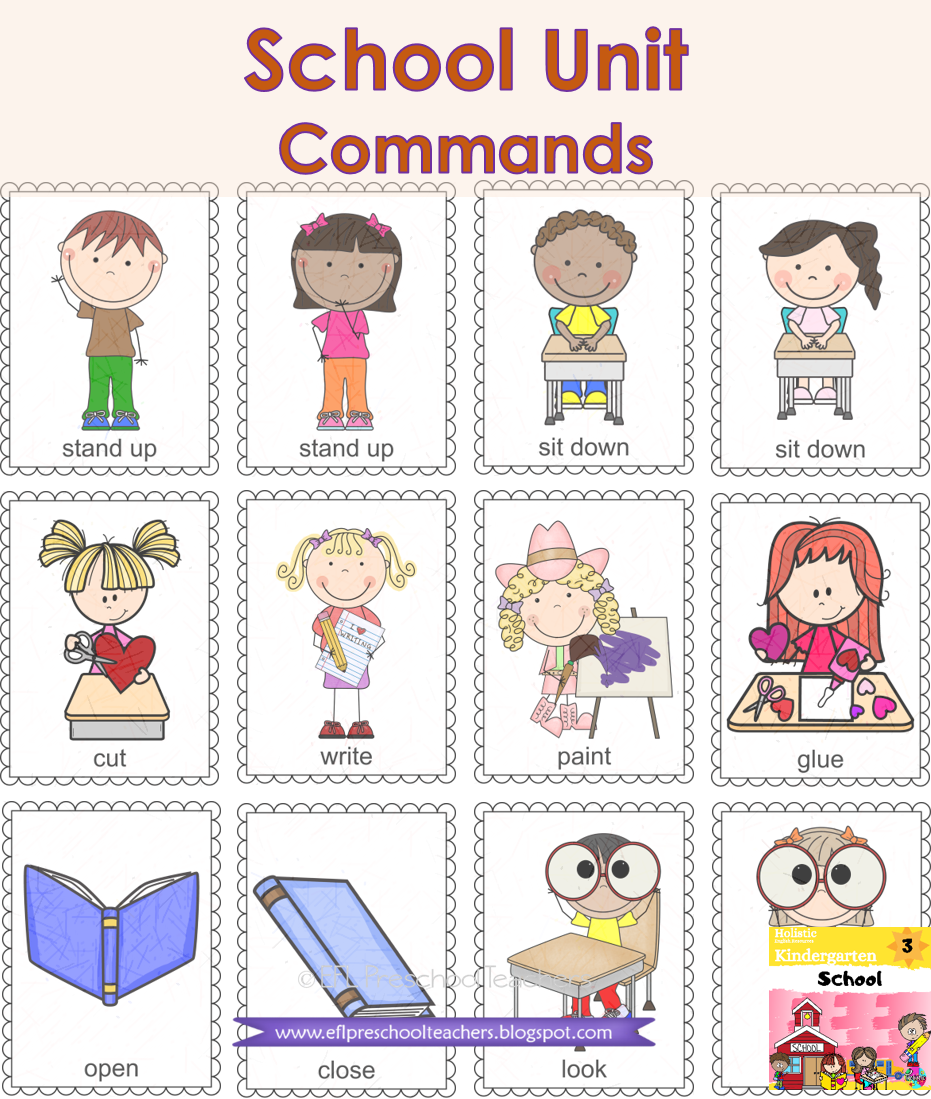 SCHOOL Theme for Kindergarten English Language Learners